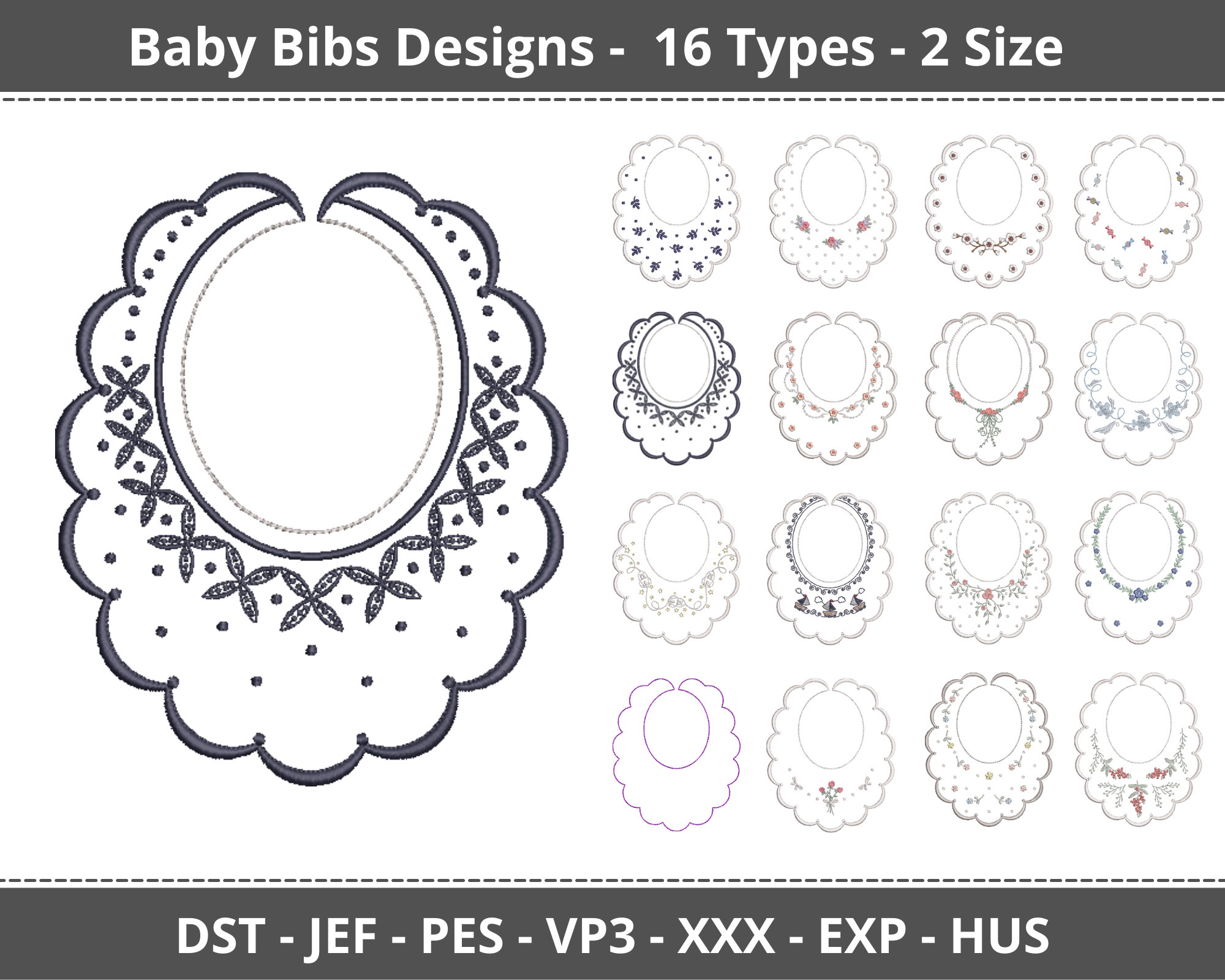 Baby Bibs Embroidery Design Machine Embroidery Pattern 16 - Etsy