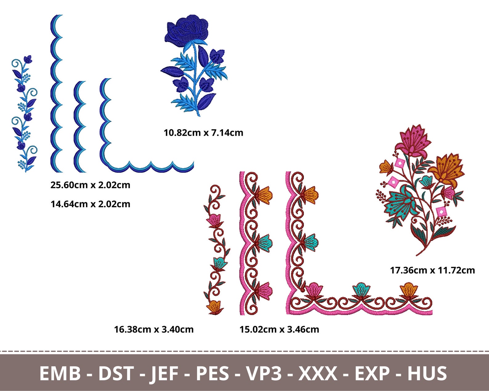 Cutwork Border & Corner With Patch Embroidery Design 10 - Etsy