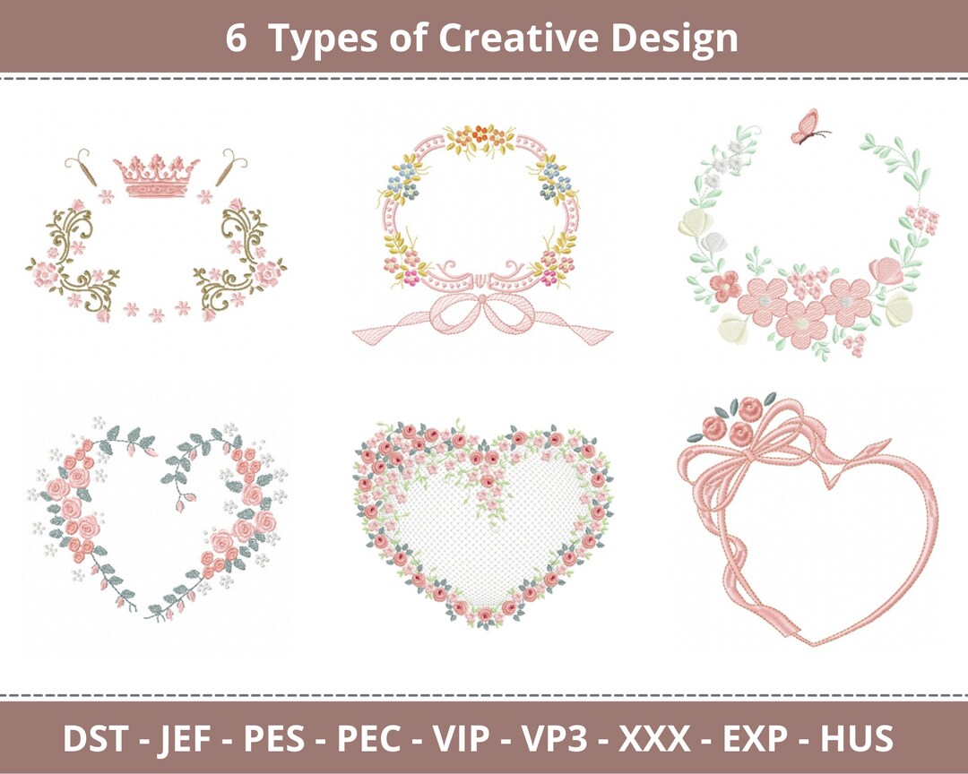 Creative Embroidery Design - Machine Embroidery Pattern - 6 Types ...