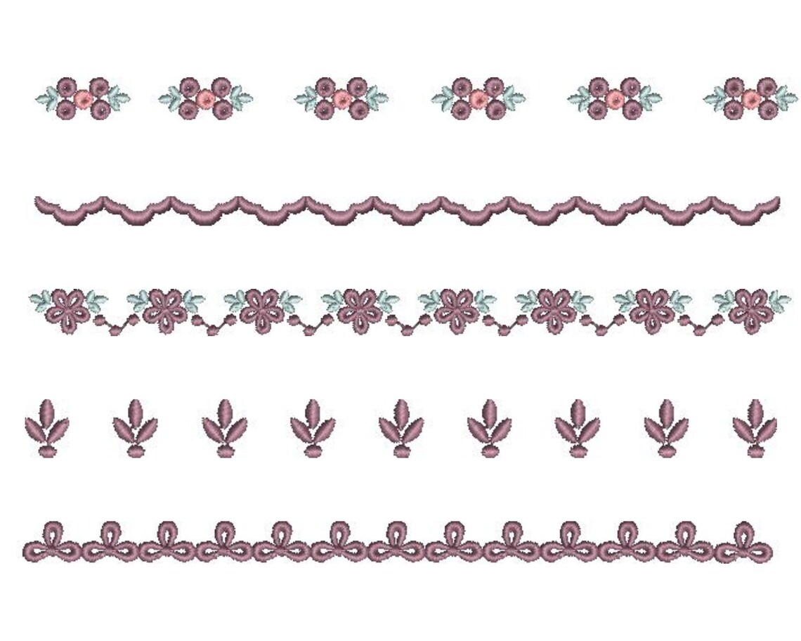 Flower Border Embroidery Design - Endless Floral Border Machine ...