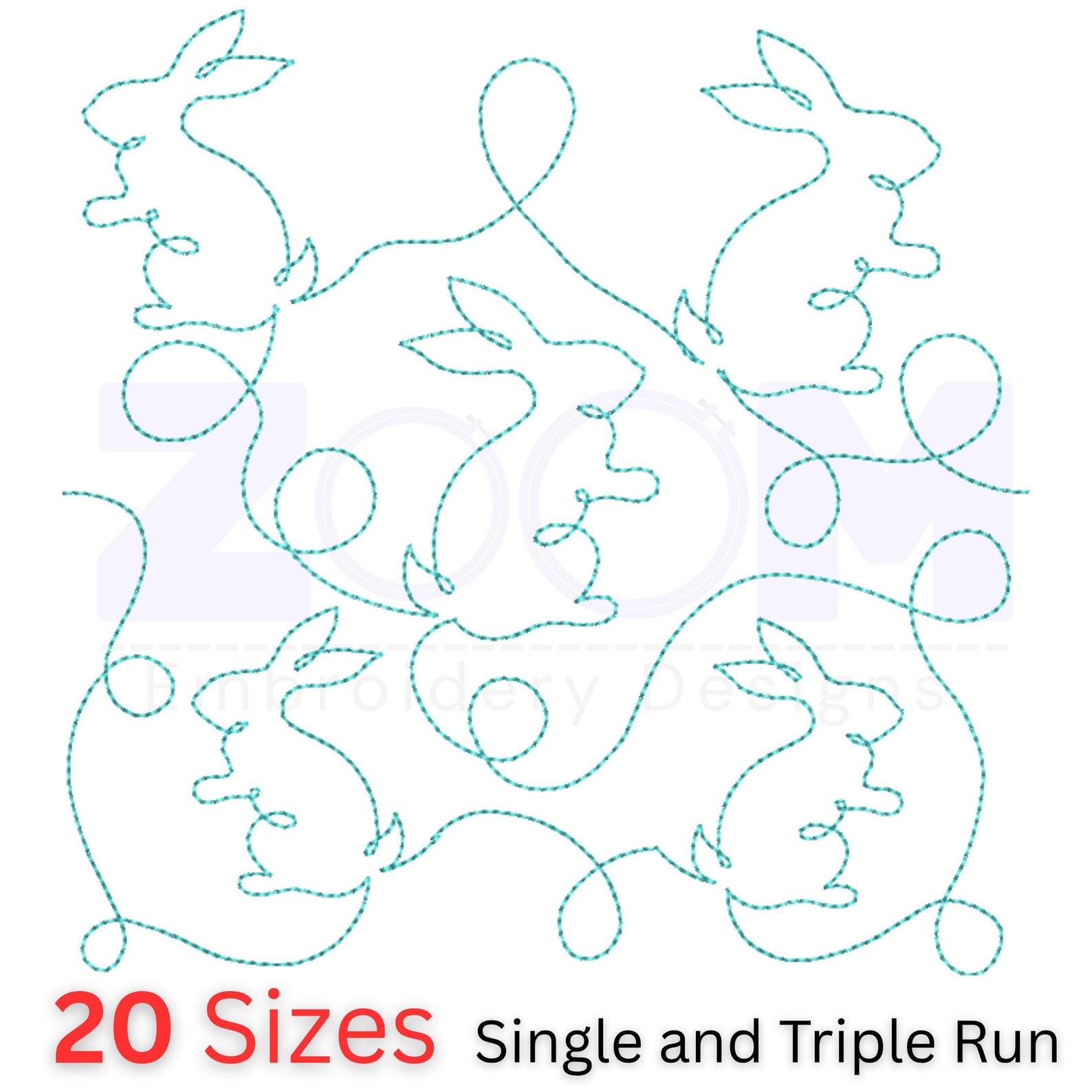 Bunny Continuous Line Quilting Design | Edge to Edge Quilt Pattern | 20 ...