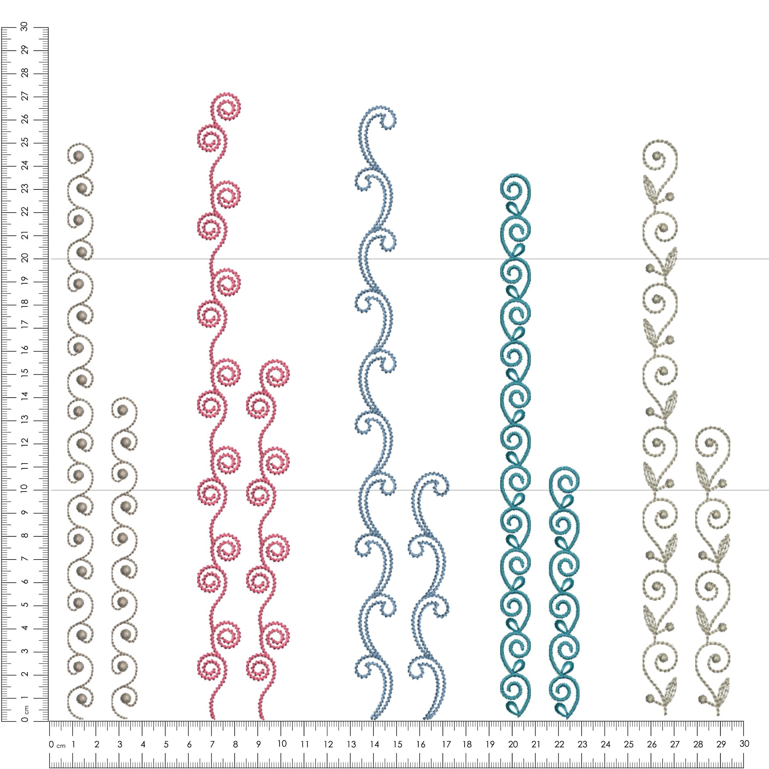 Endless Floral Border Embroidery Designs | 10 Scroll Floral Borders | 2 ...
