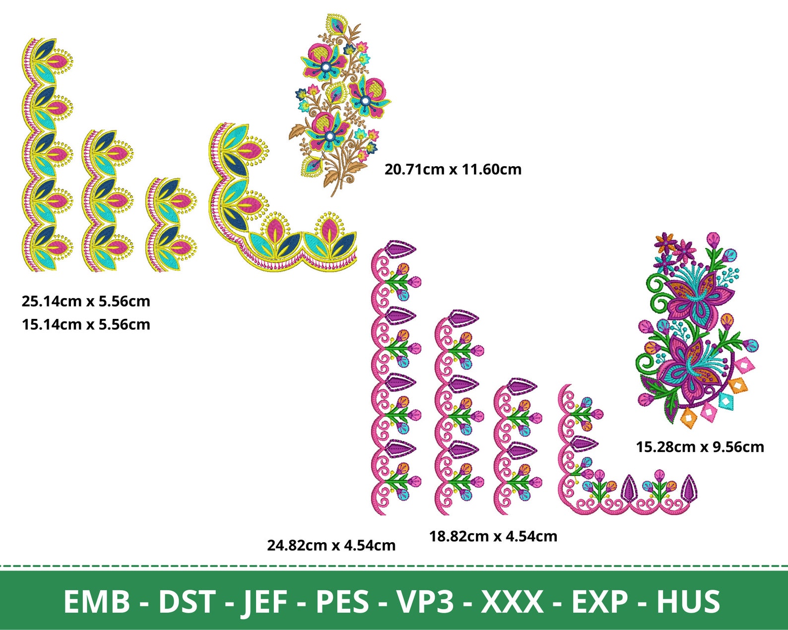 Cutwork Border & Corner Set With Patch Embroidery Design 10 - Etsy