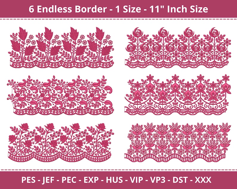 Cutwork Edge Lace Border Machine Embroidery Designs - Floral Endless ...