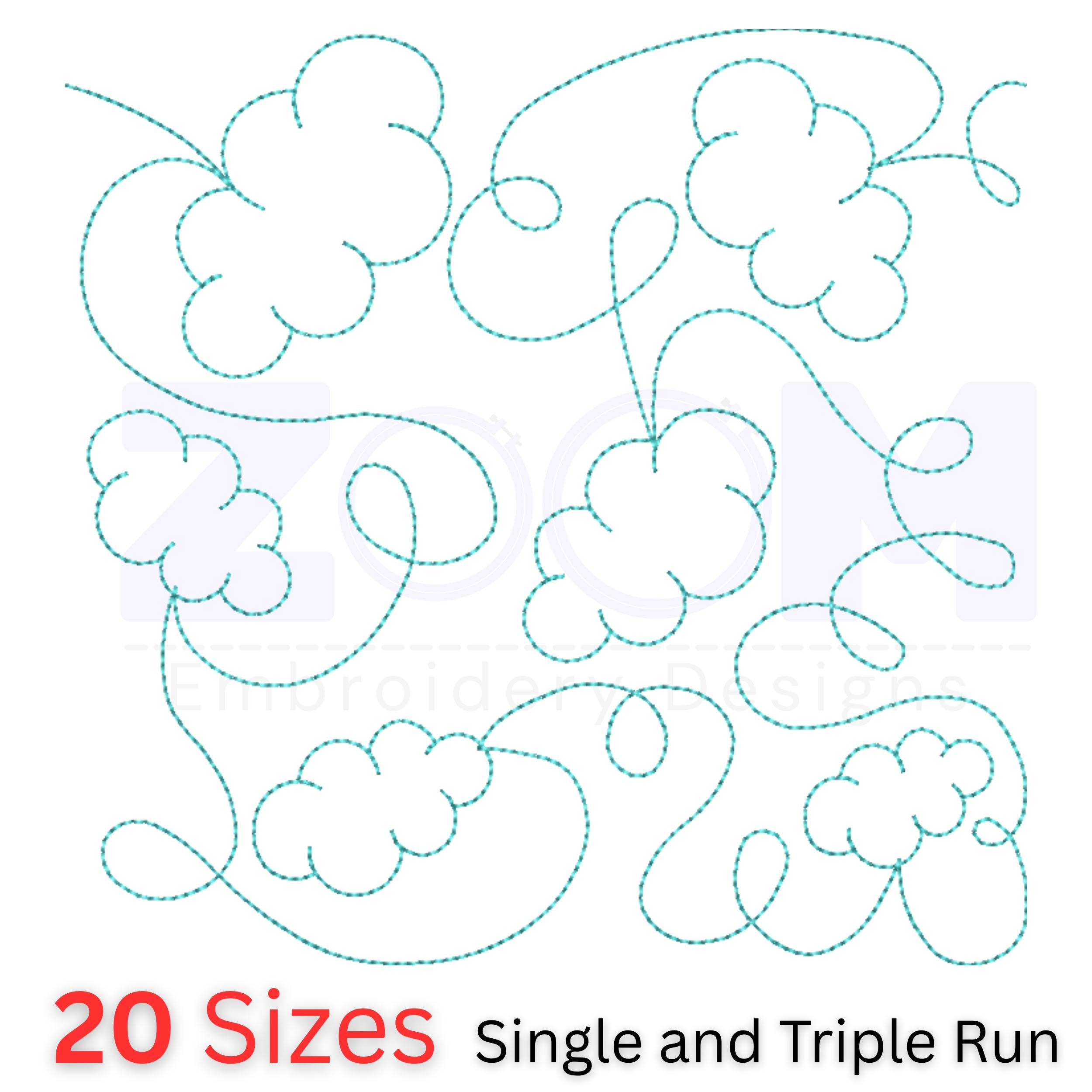 Cloud Quilting Machine Embroidery Design - 20 Sizes - Nursery Edge-to ...