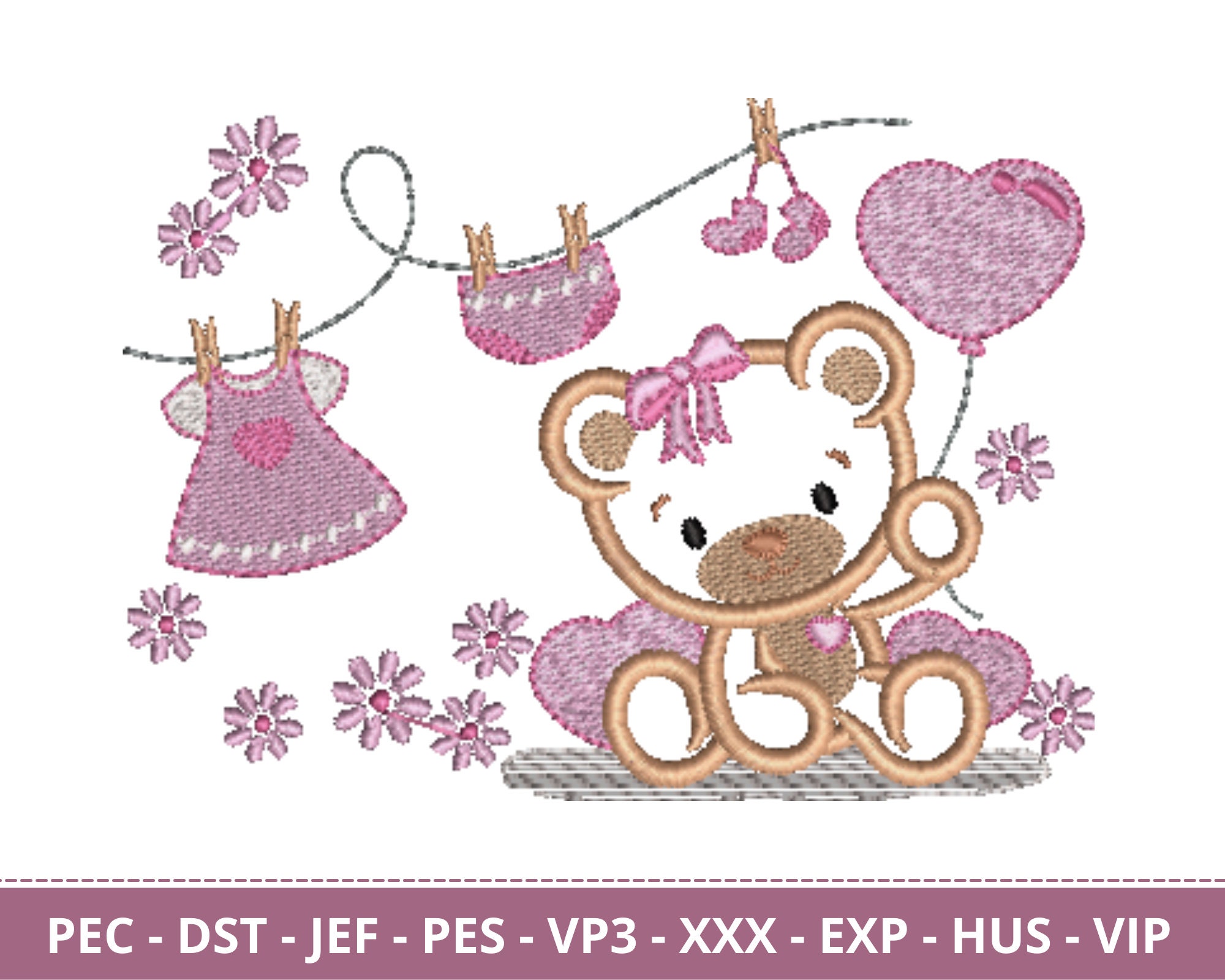 Teddy Embroidery Design Machine Embroidery Pattern Instant | Etsy