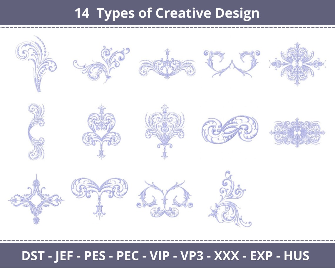 14 Types of Royal Floral Machine Embroidery Designs Instant - Etsy