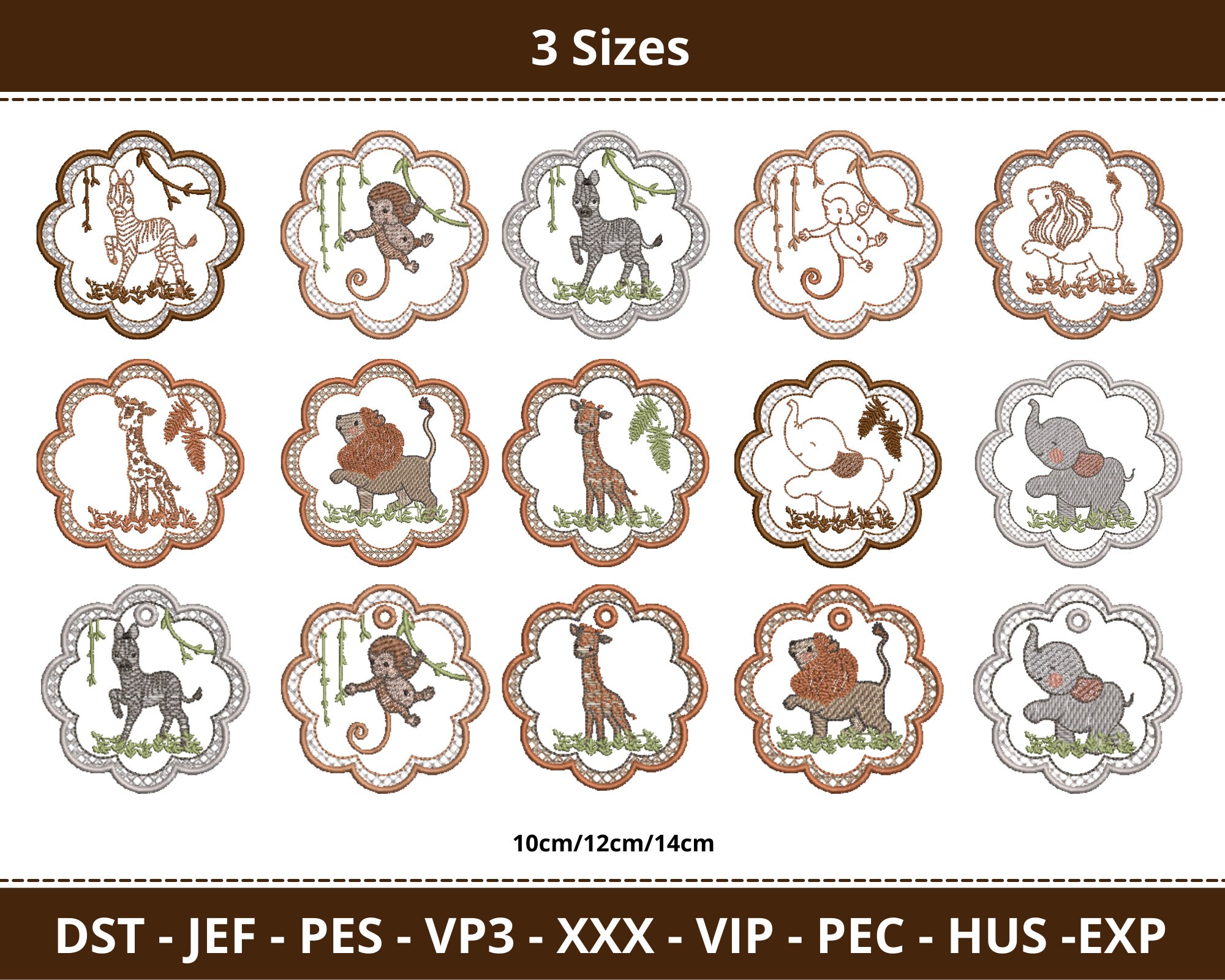 Jungle Safari Embroidery Design Machine Embroidery Pattern - Etsy