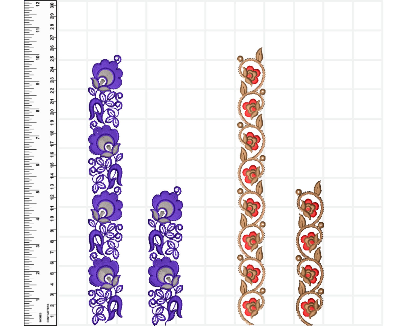 Floral Border Line Machine Embroidery Designs - Endless Flower ...