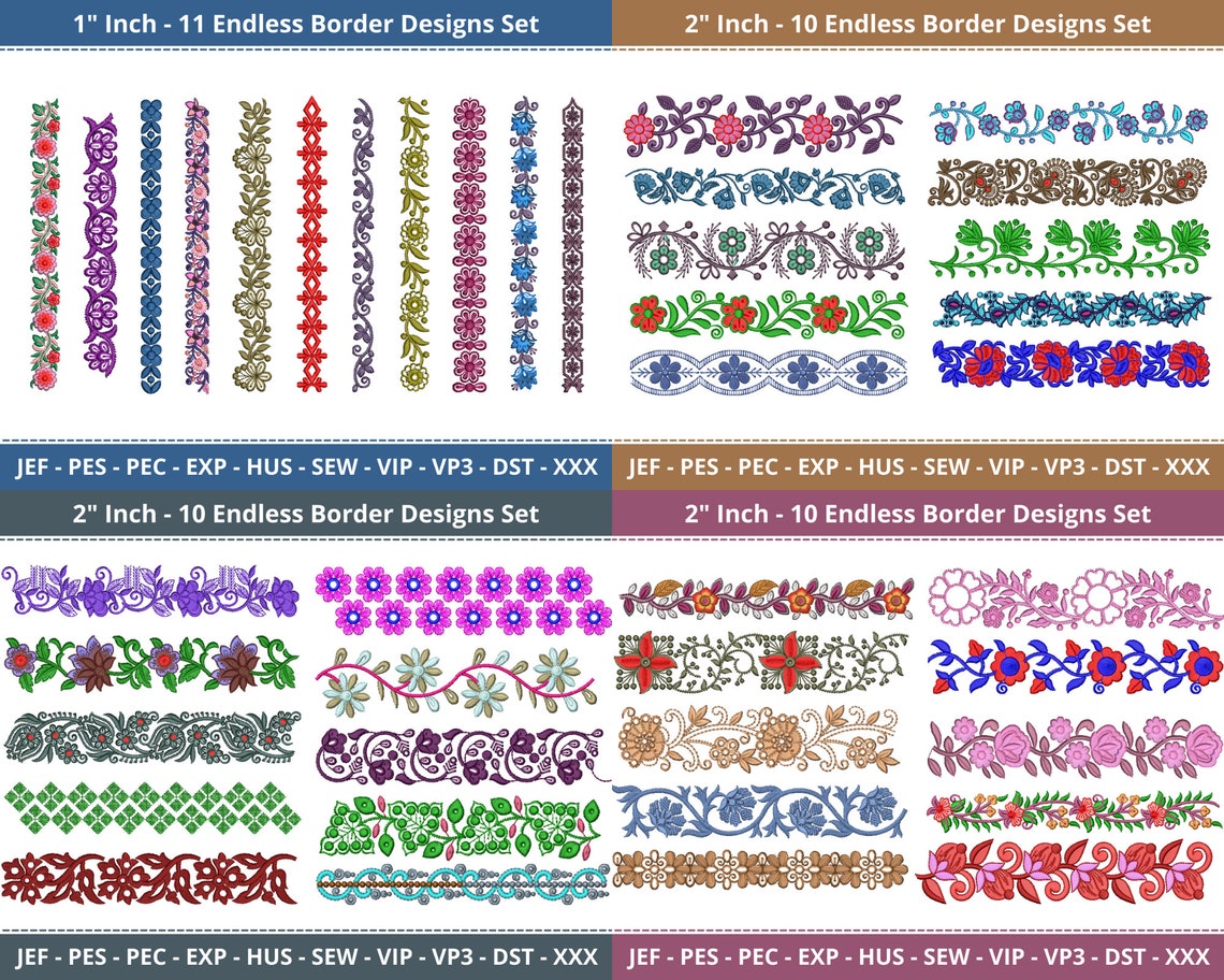 95 Floral Border Machine Embroidery Designs Bundle Money Saver - Etsy