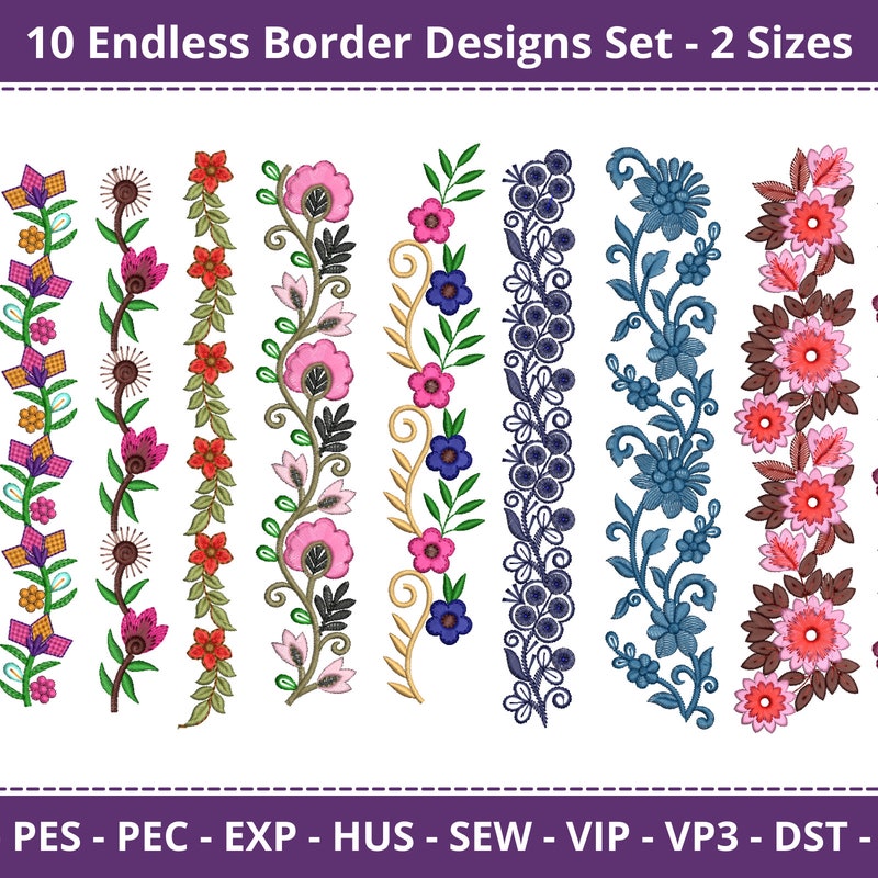 Border Embroidery - Etsy