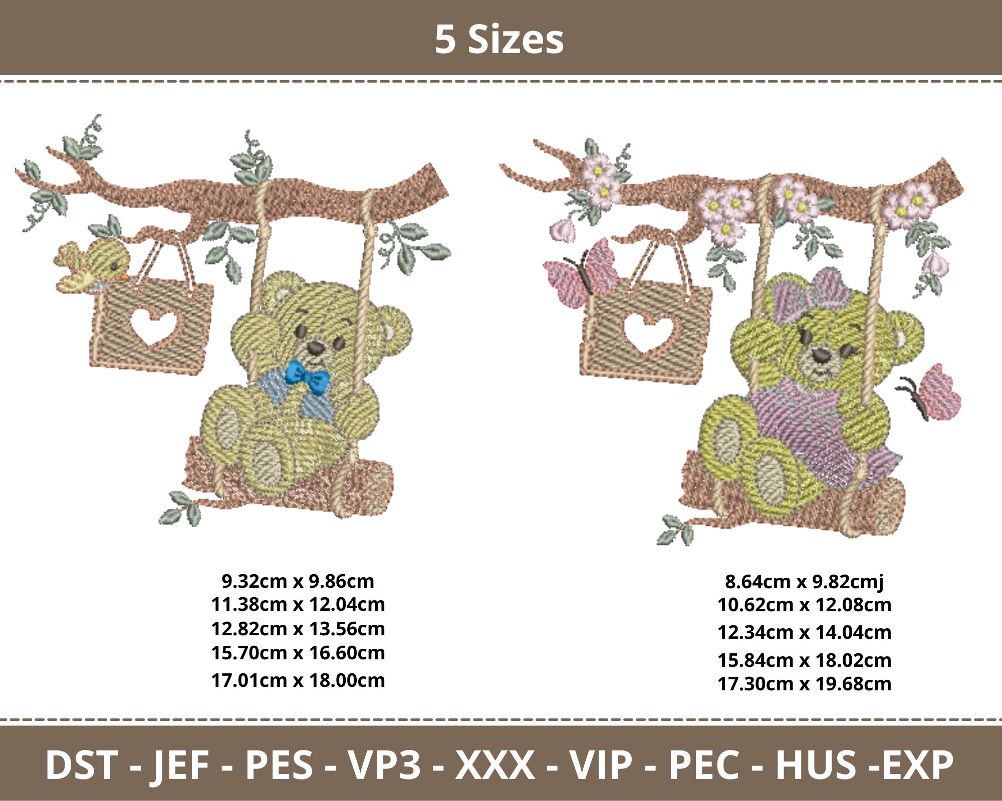Teddy Bear Embroidery Design Machine Embroidery Pattern 5 - Etsy