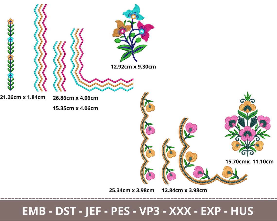 Cutwork Border & Corner With Patch Embroidery Design 10 - Etsy