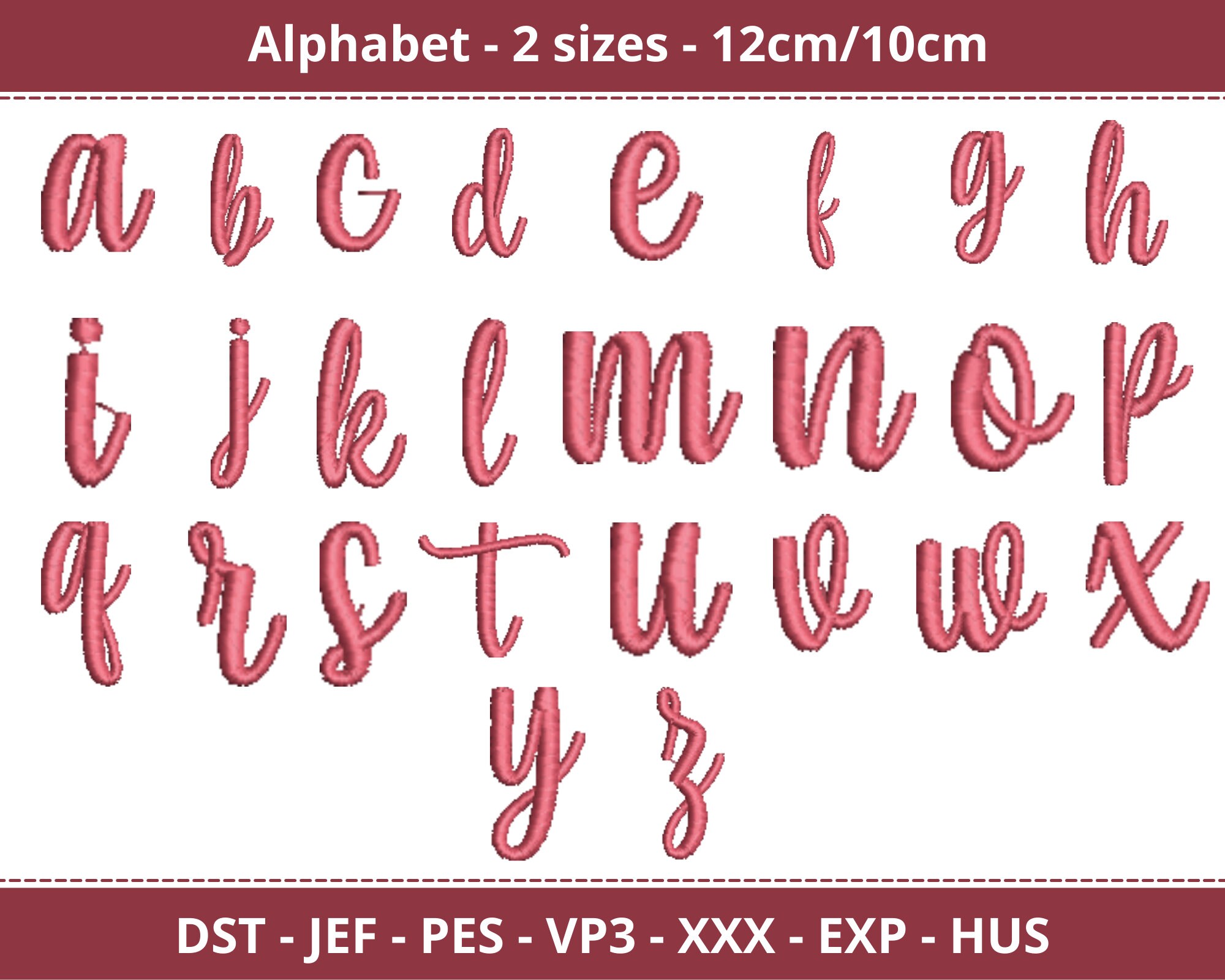 Small Alphabets Heart Shape Embroidery Design Font Monogram | Etsy