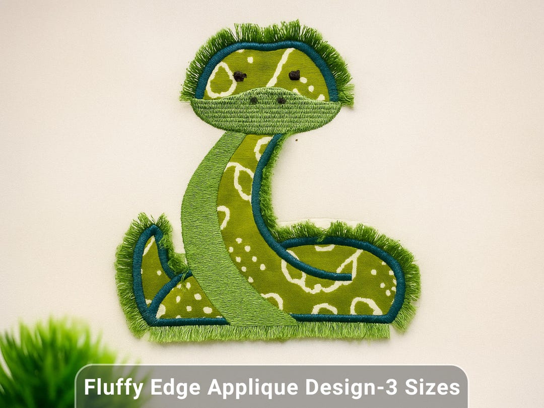 Fluffy Edge Snake Applique Machine Embroidery Design in 3 Sizes ...
