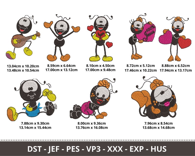 Ant Cartoon Embroidery Design Machine Embroidery Pattern 8 - Etsy