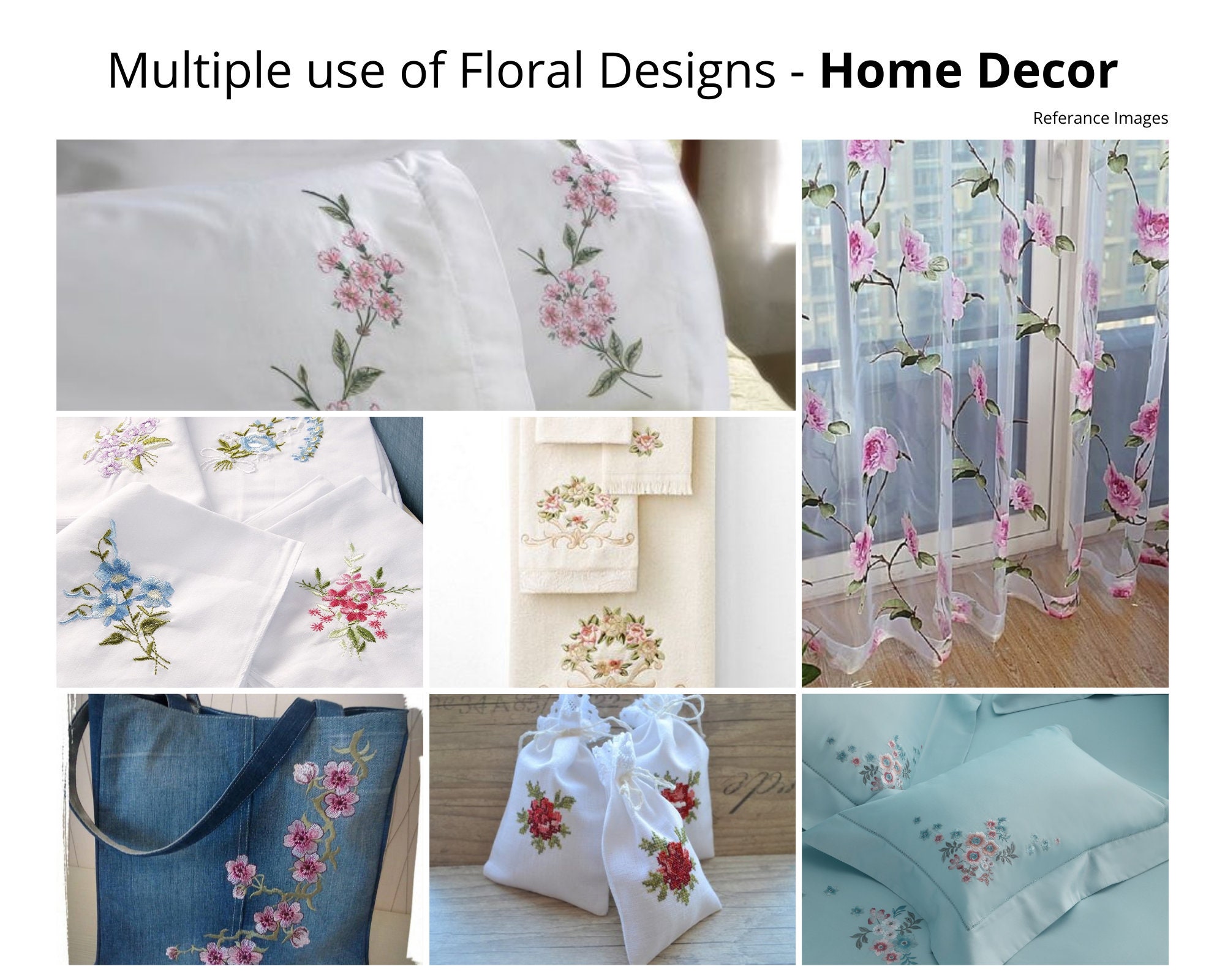 Pink Flower Embroidery Design Embroidery Pattern Support - Etsy