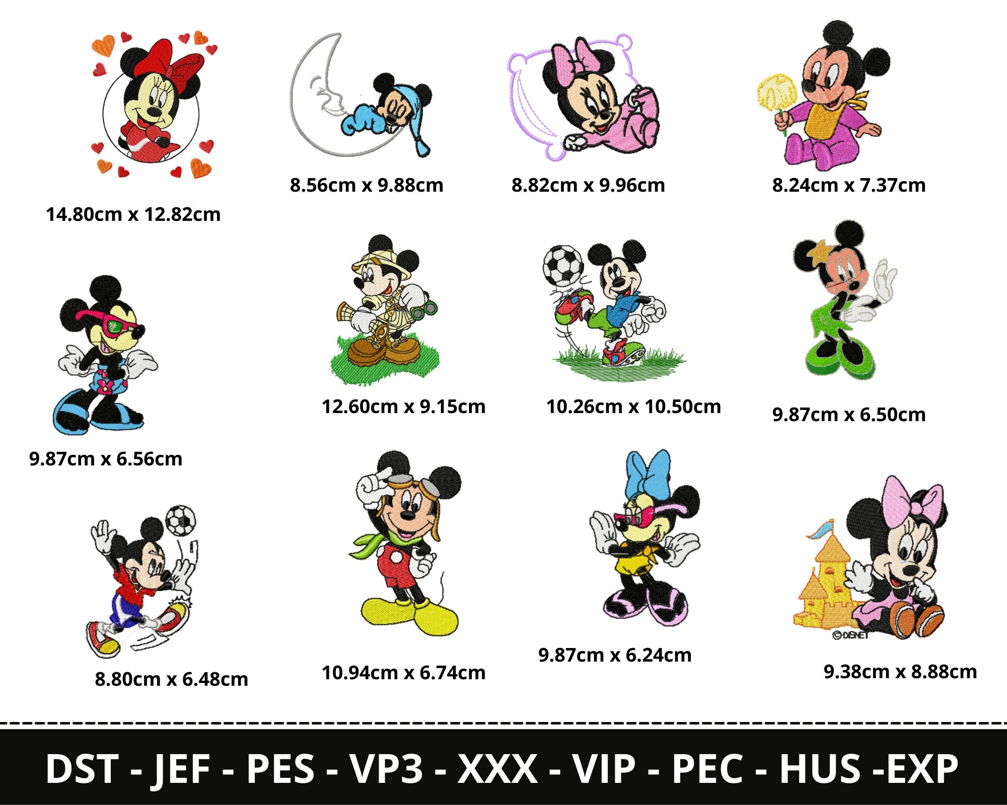 Mickey Mouse Embroidery Design - Mickey and Minnie Applique Machine ...