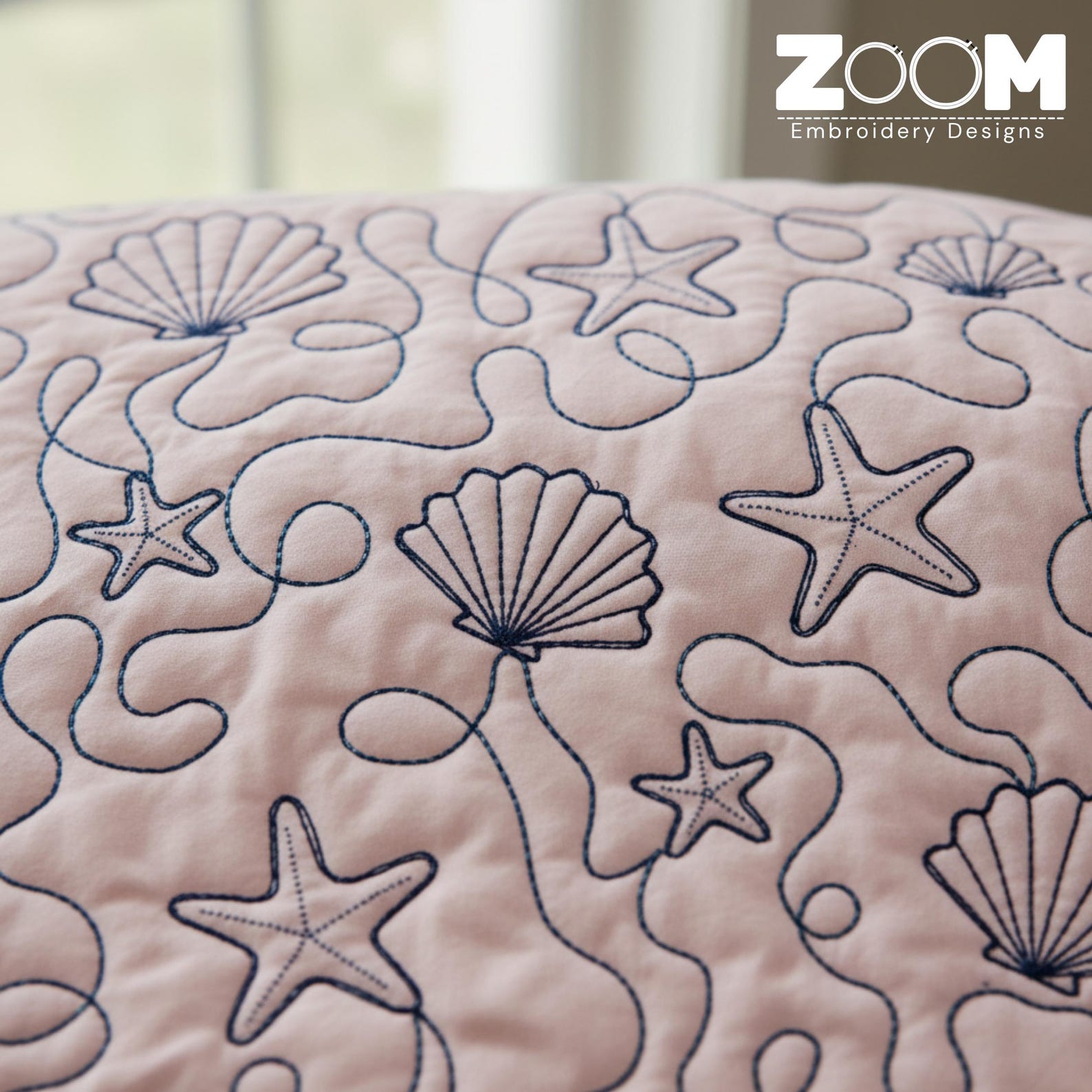 Starfish & Seashell Quilting Design • Ocean Beach Continuous Line Quilt ...