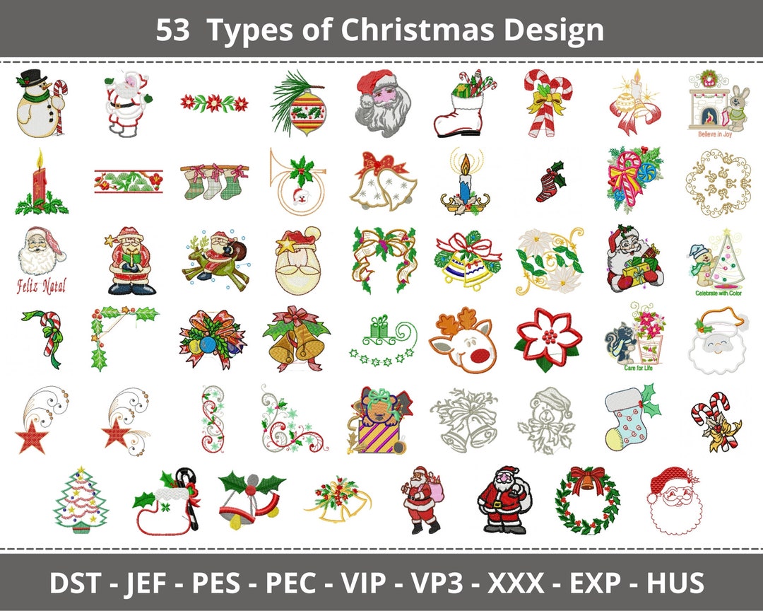 Christmas Celebration Designs Machine Embroidery Designs Bundle - 52 ...