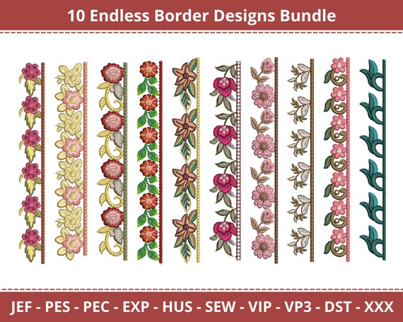 10 Endless Border Design Bundle 8 Formats Instant Download - Etsy