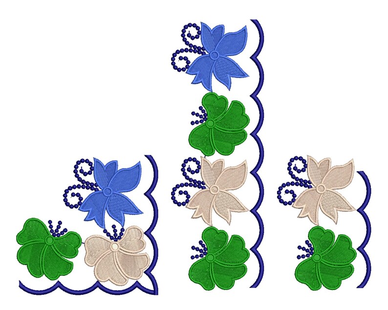 Endless Floral Border Embroidery Designs | 2 Sizes + Corners Included ...