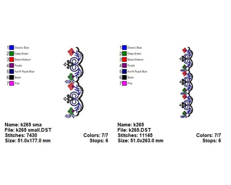 5 Endless Border Embroidery Designs 2 Sizes Instant - Etsy