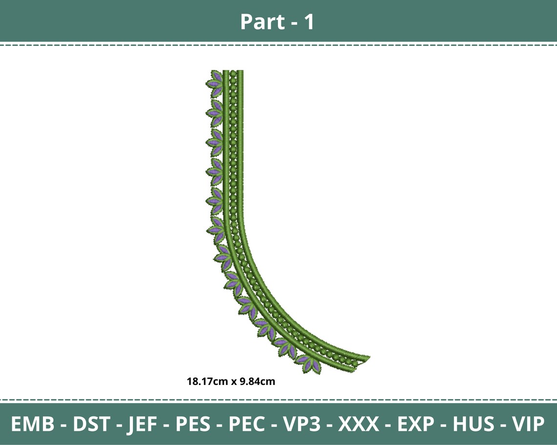 Splitted Neck Embroidery Design - Machine Embroidery Pattern - Instant ...