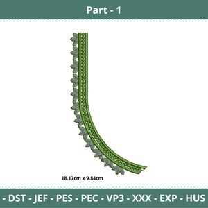 Splitted Neck Embroidery Design - Machine Embroidery Pattern - Instant ...