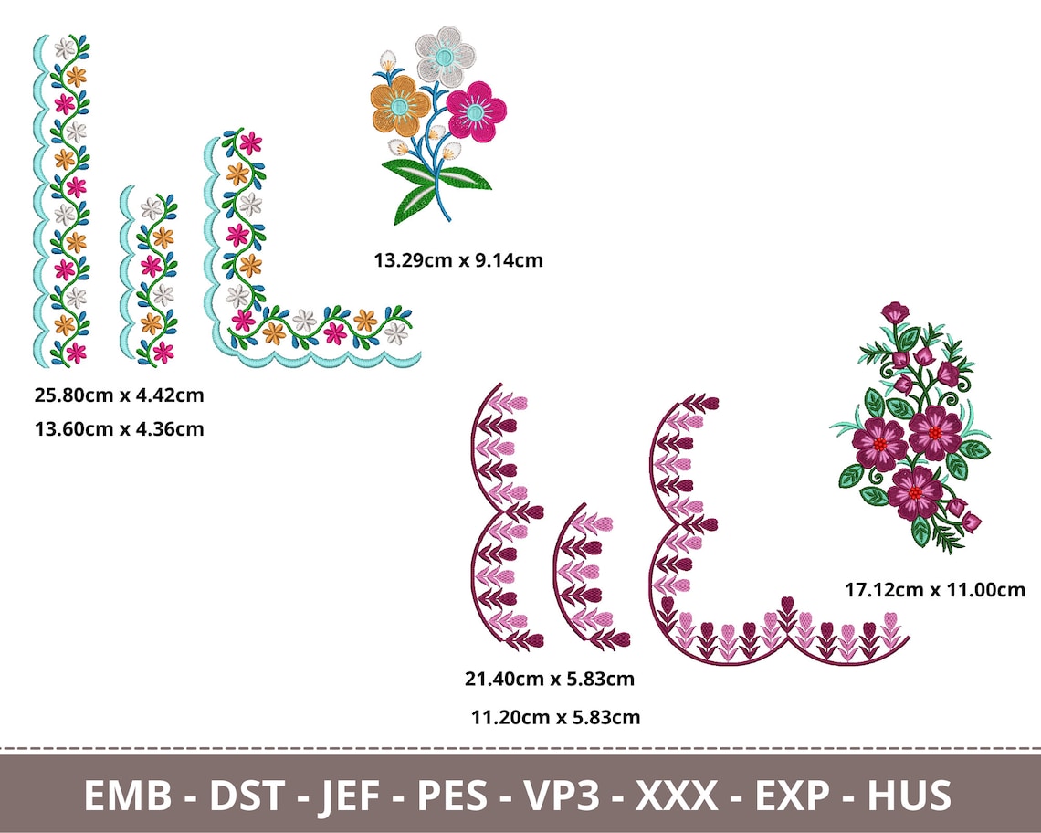 Cutwork Border & Corner With Patch Embroidery Design 10 - Etsy