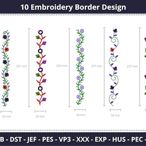 10 Endless Border Embroidery Design Bundle, Machine Embroidery Designs ...