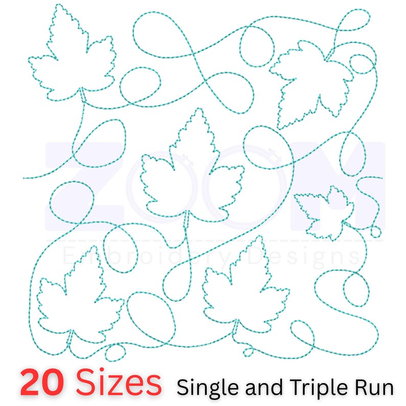 Maple Leaf Quilting Design • Continuous Line Quilt Pattern • Single ...