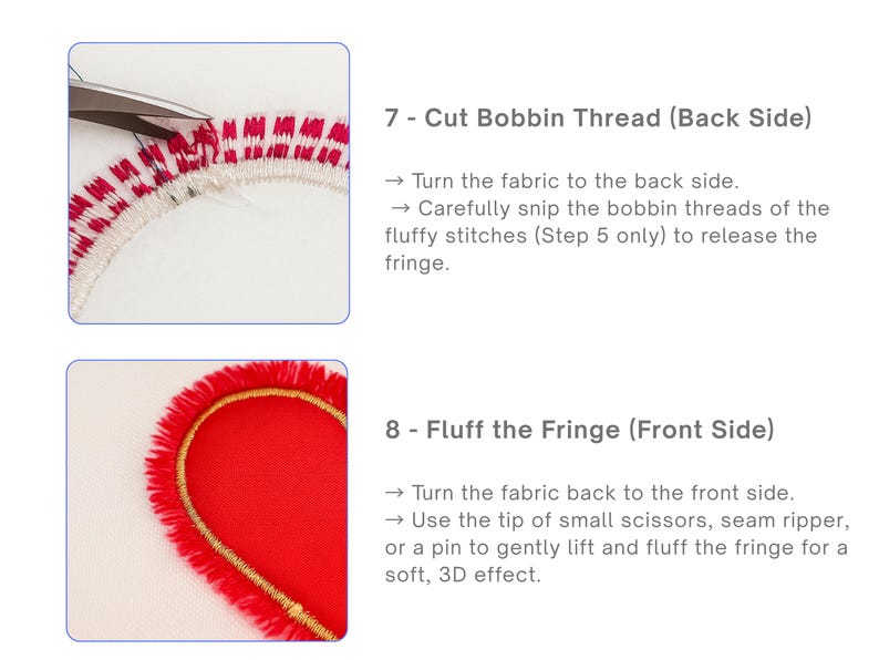 Fluffy Edge Heart Shape Appliqué Embroidery Design | 6 Sizes Included ...