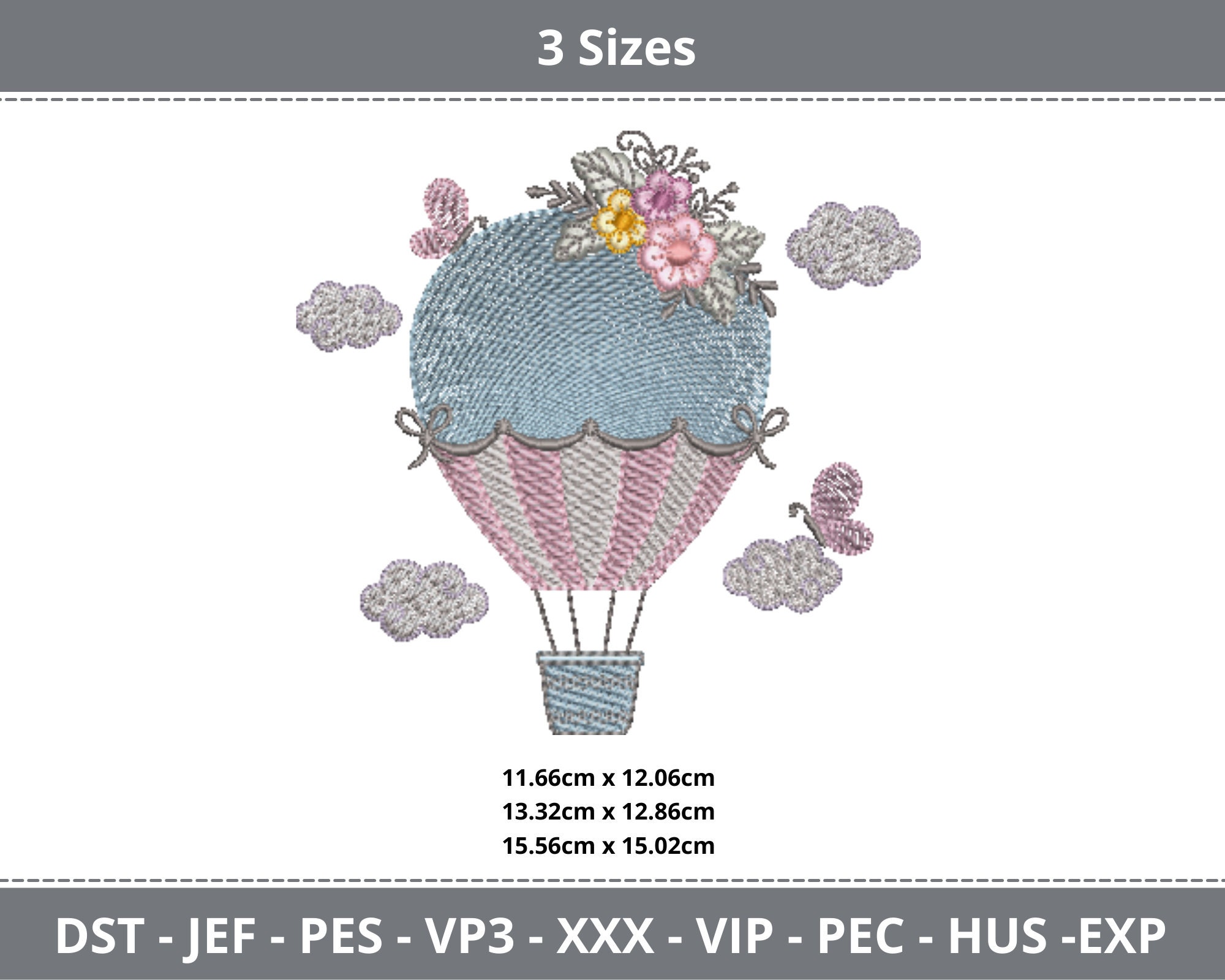 Air Balloon Embroidery Design Hot Air Balloon Embroidery - Etsy