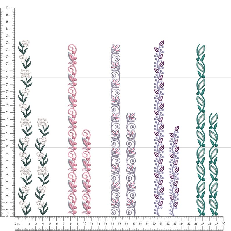 Endless Floral Border Embroidery Designs Set | 10 Borders | 2 Sizes ...