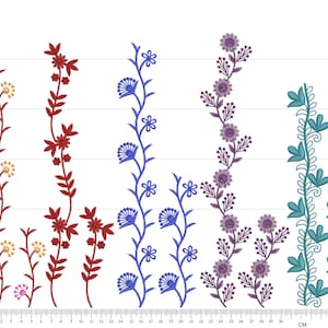 Intricate Floral Border Embroidery Design, Continuous Border Embroidery ...