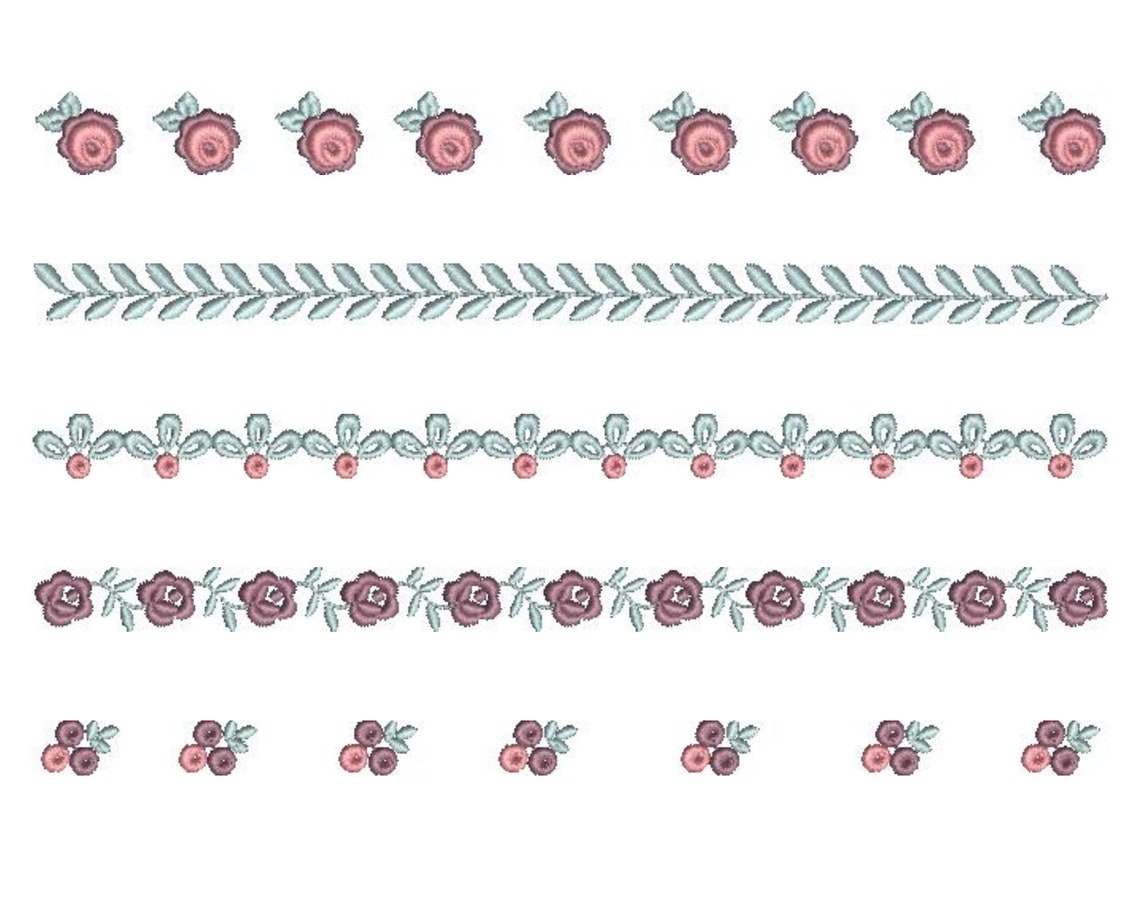 Flower Border Embroidery Design - Endless Floral Border Machine ...