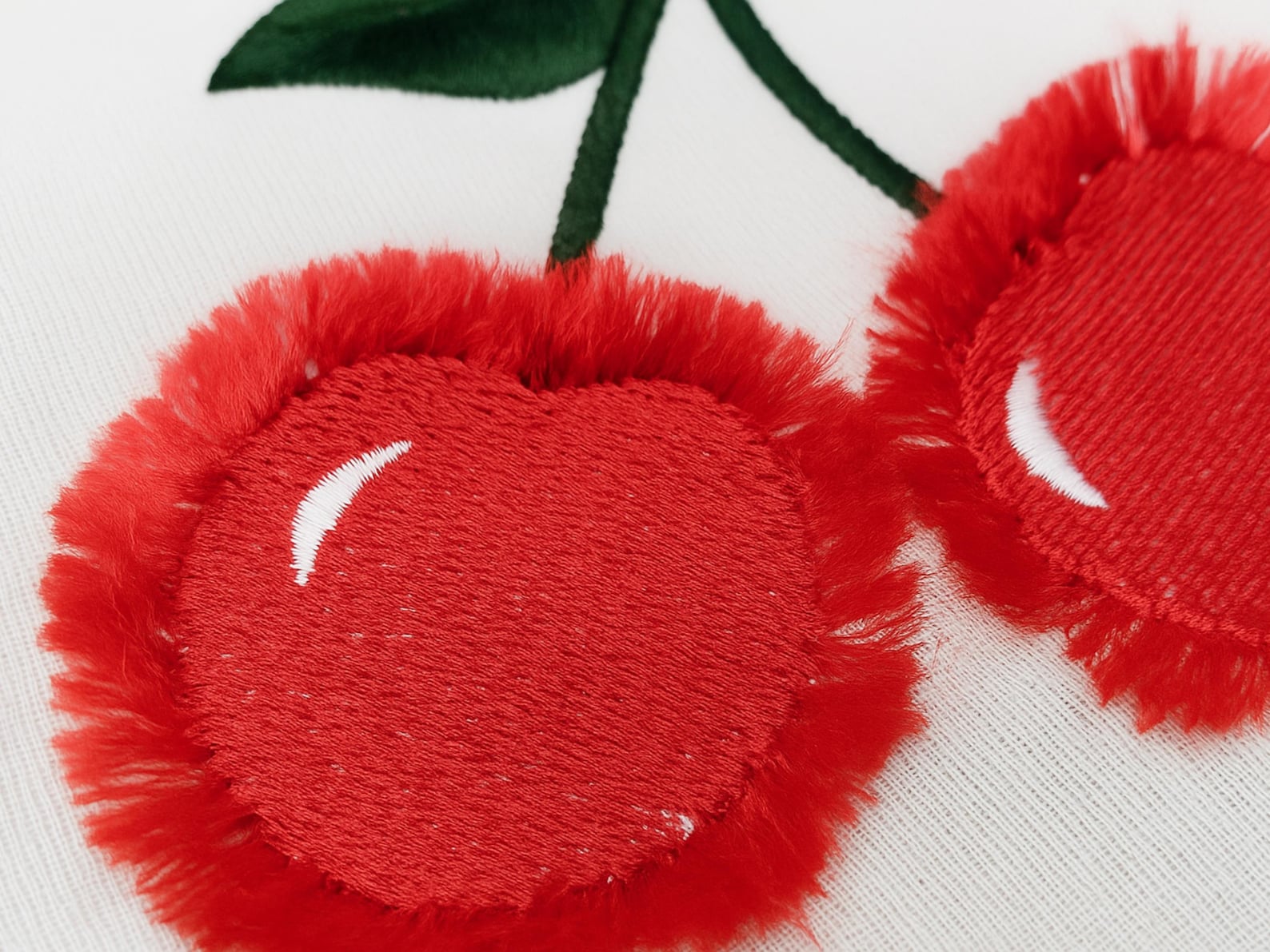 Fluffy Cherry Machine Embroidery Design | Fringe Cherry Fruit ...