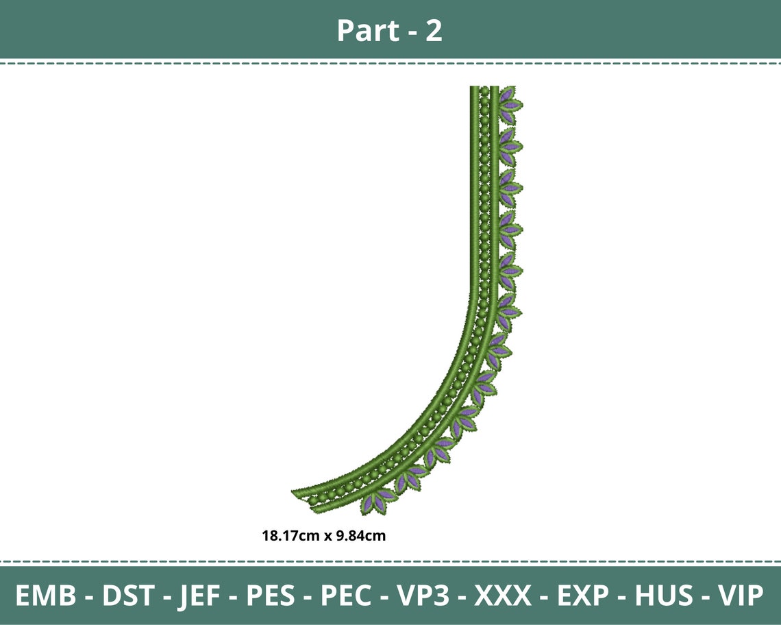 Splitted Neck Embroidery Design - Machine Embroidery Pattern - Instant ...