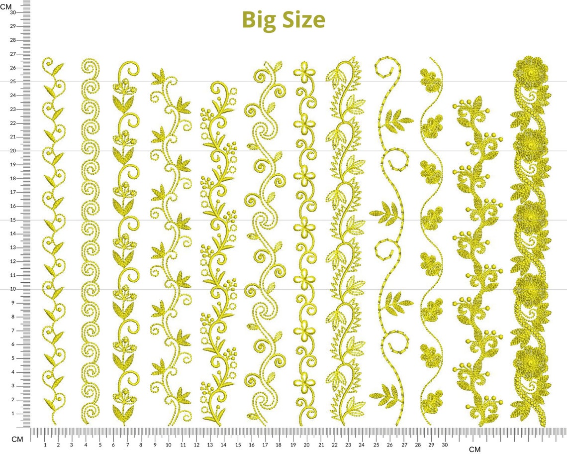 Simple Floral Border Machine Embroidery Designs - One Color Border ...