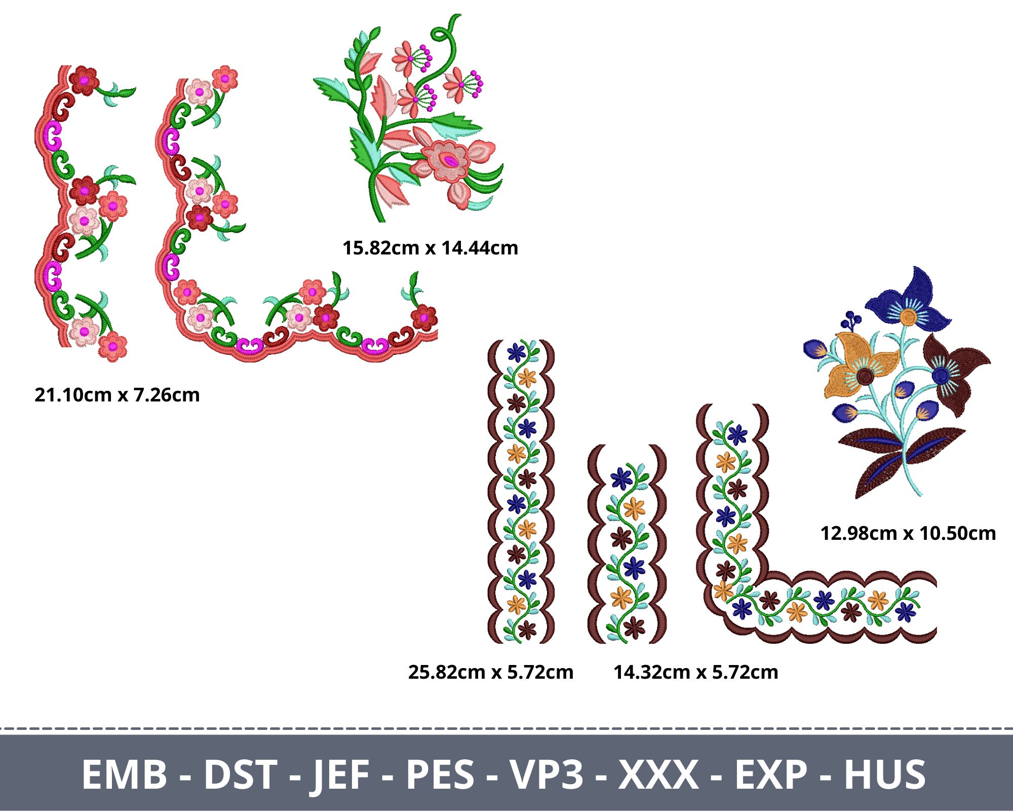 Cutwork Border & Corner With Patch Embroidery Design 10 - Etsy