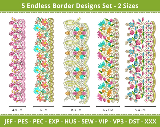 Blue Infinity Border Machine Embroidery Design - 2 Sizes - Etsy Canada