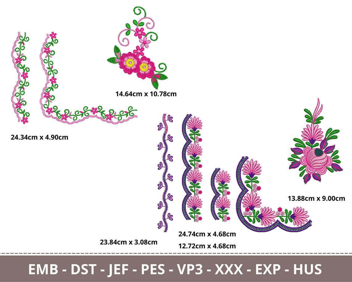 Cutwork Border & Corner With Patch Embroidery Design 10 - Etsy