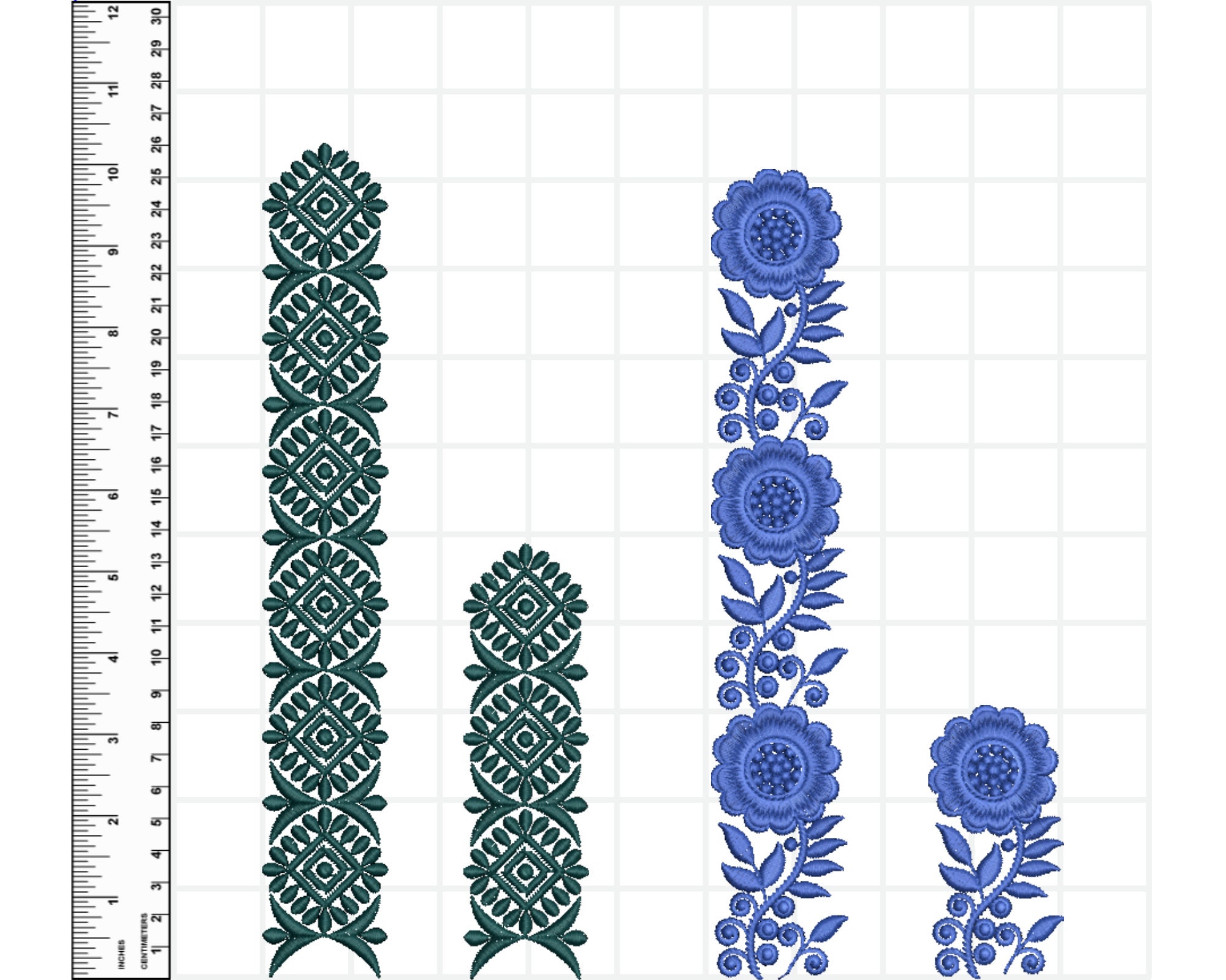 Endless Flower Border Designs - 10 Types of Machine Embroidery Border ...