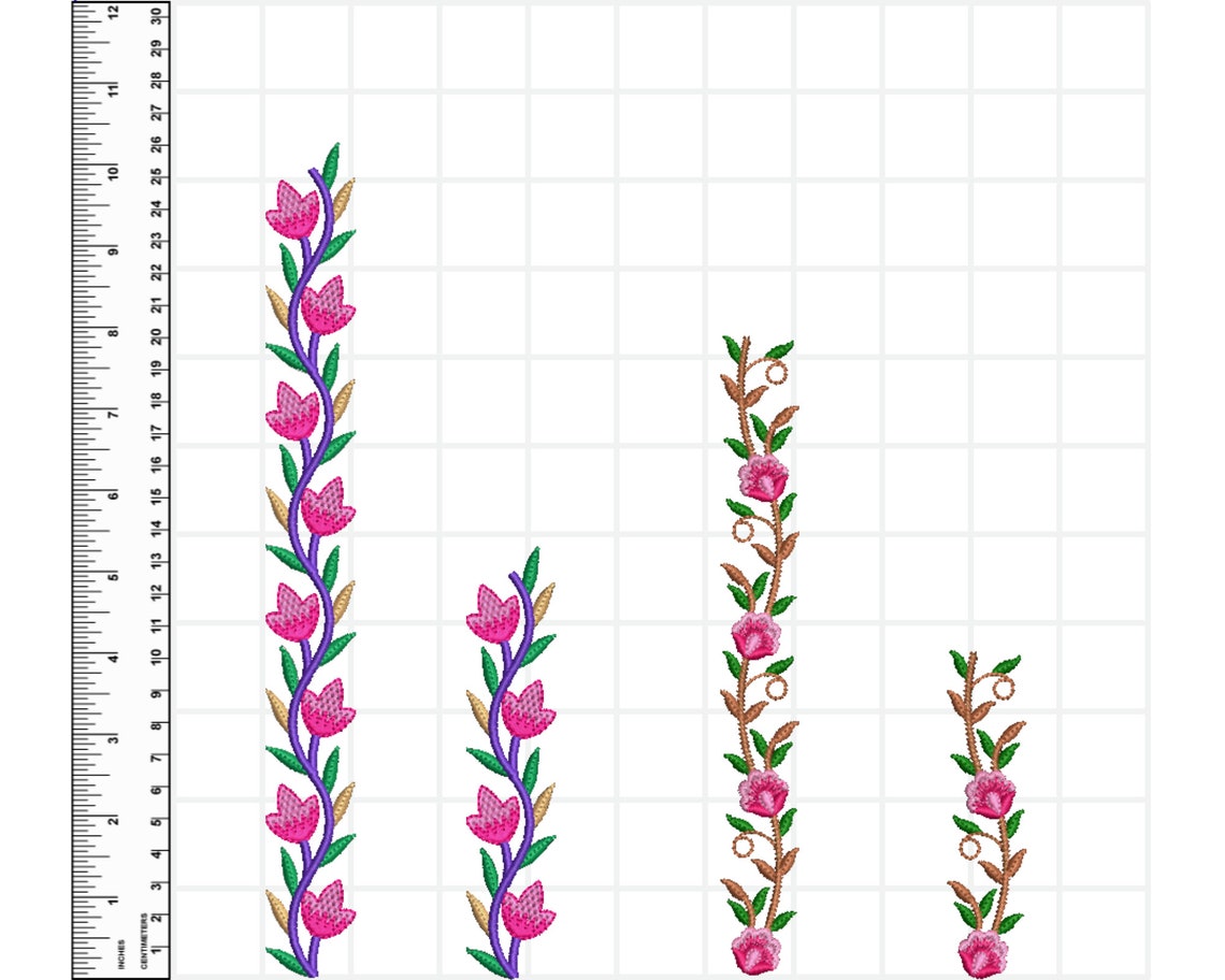 Flower Border Machine Embroidery Designs - Floral Endless Embroidery ...