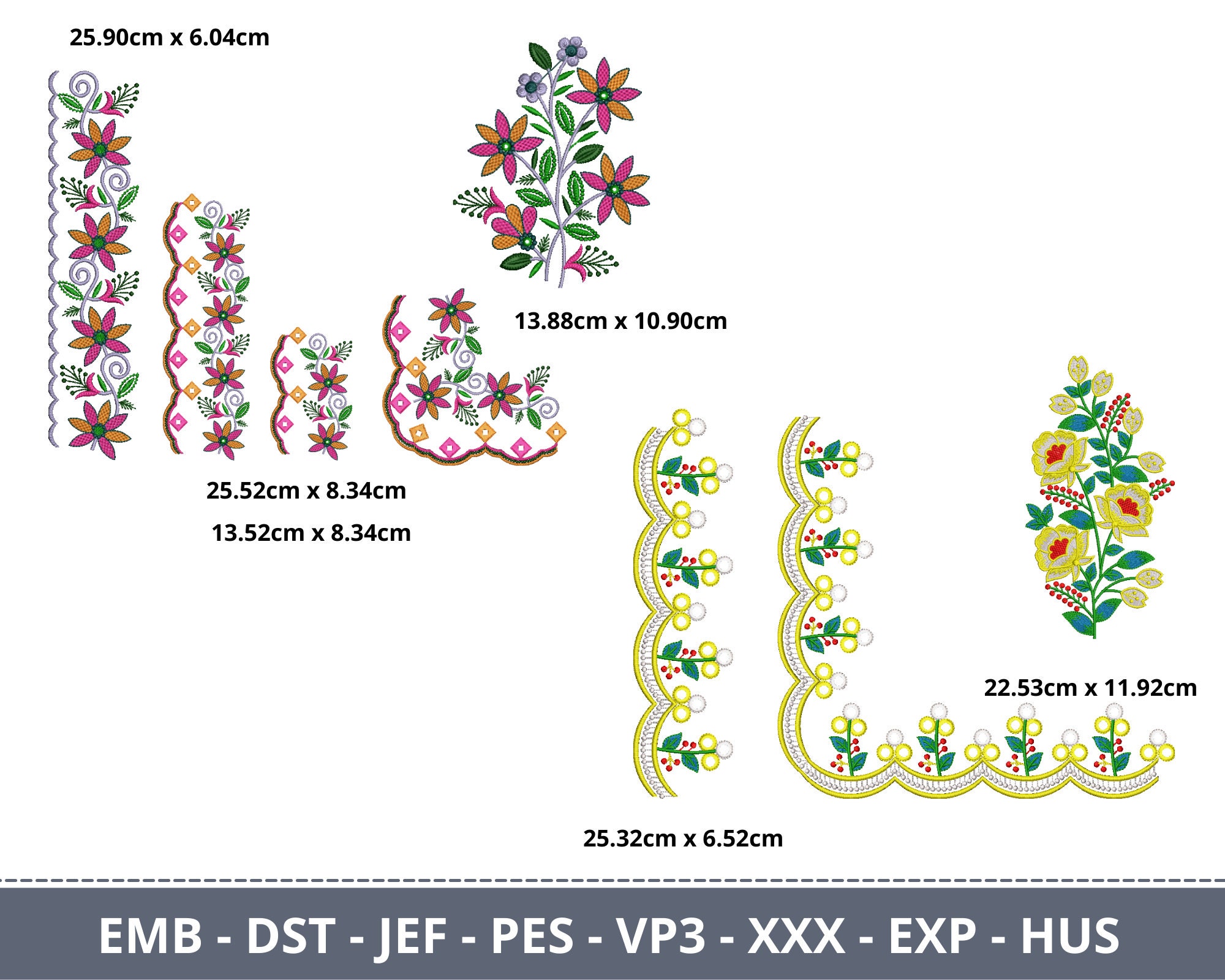 Cutwork Border & Corner With Patch Embroidery Design 10 - Etsy