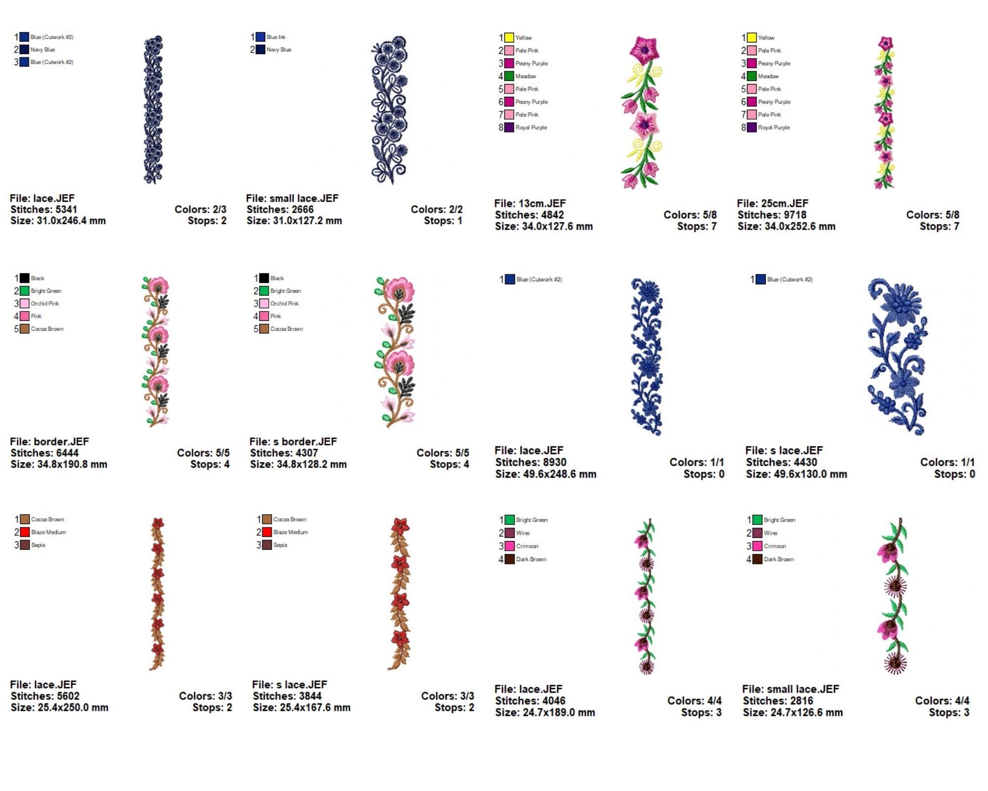 Flower Border Embroidery Design - Endless Floral Border Machine ...