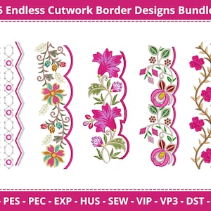 Cutwork Flower Border Designs - Machine Embroidery Pattern and Design ...