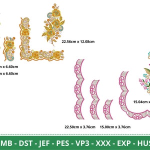 Cutwork Border & Corner Set With Patch Embroidery Design - 10 Types ...
