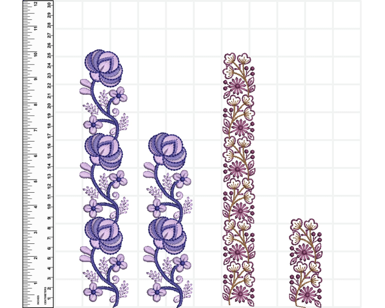 Floral Border Line Machine Embroidery Designs - Endless Flower ...